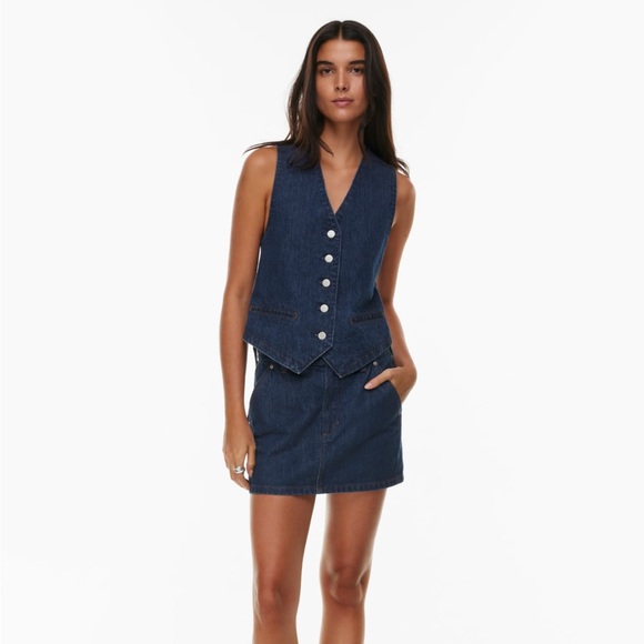 Aritzia | Tops | Brand New With Tags Aritzia 9s Denim Vest And Maxi ...